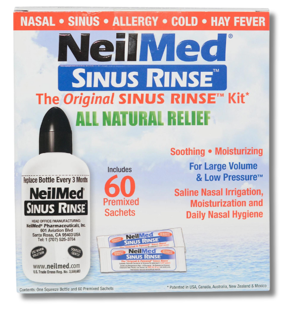 NeilMed Sinus Rinse Original Kit, Squeeze Bottle + 60 Sachets ...