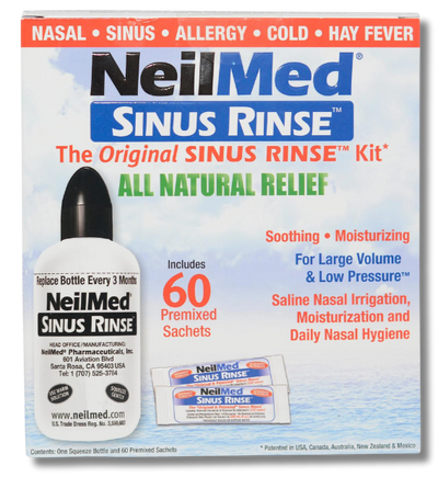 NeilMed Sinus Rinse Original Kit, Squeeze Bottle + 60 Sachets ...