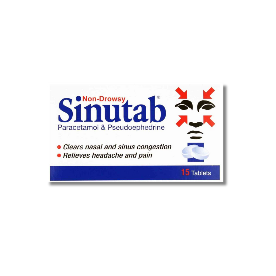 Sinutab Non-Drowsy Congestion Relief - 15 Tablets | Pharmacy Prime