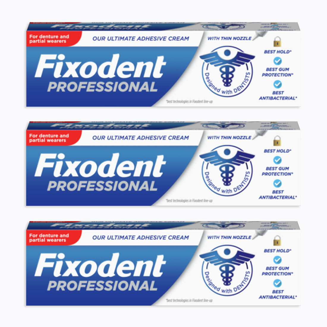 Fixodent Professional Ultimate Adhesive Cream (40g) - Multipack (Pack ...