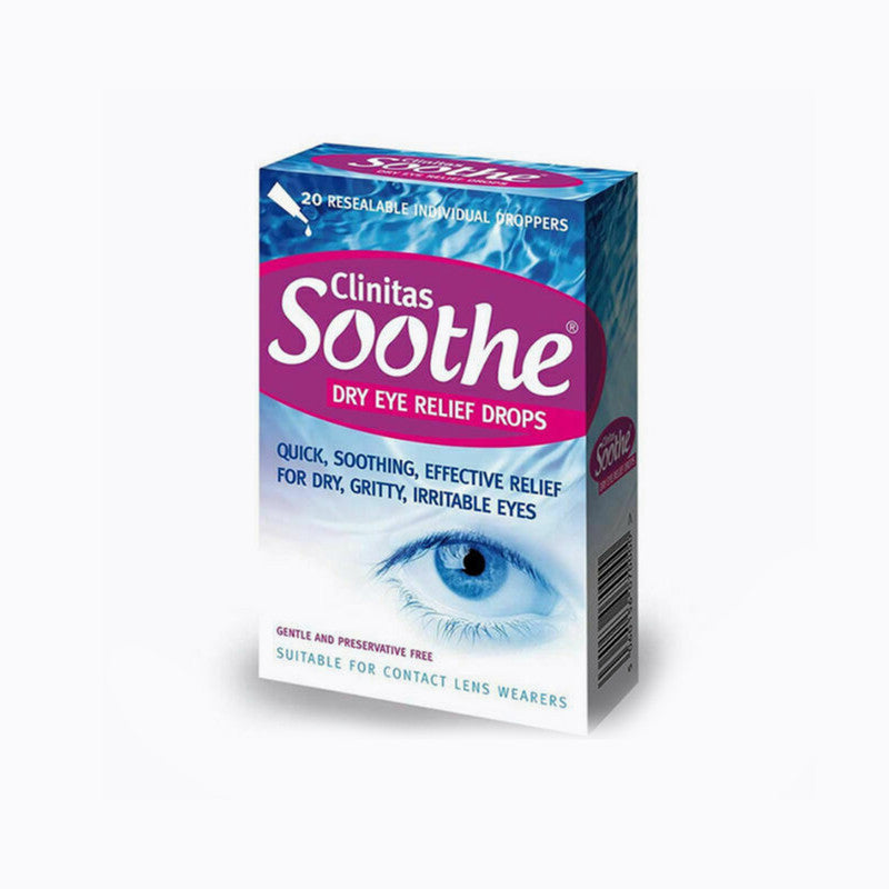 Clinitas Soothe Dry Eye Relief Drops - 20 Individual Droppers ...